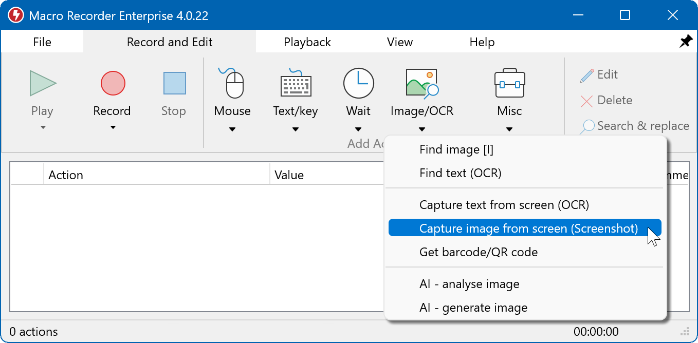 Macro Recorder - Capture features