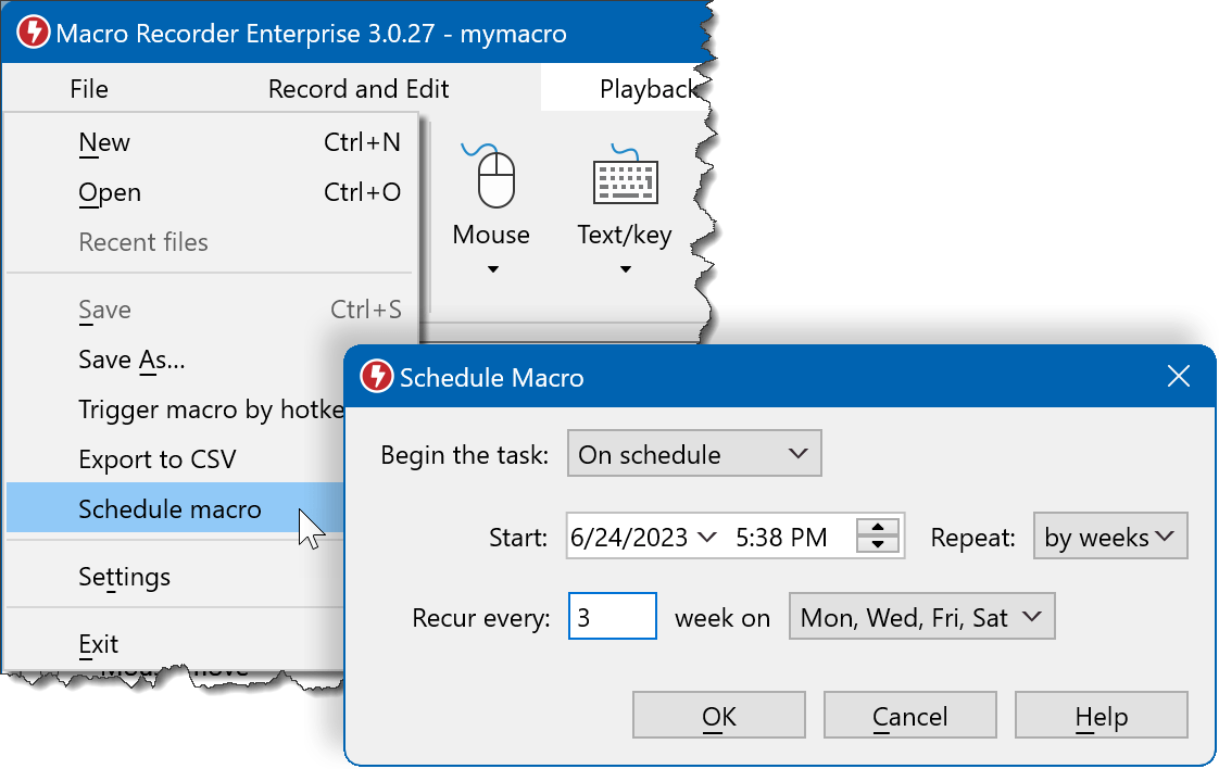 New features in Macro Recorder