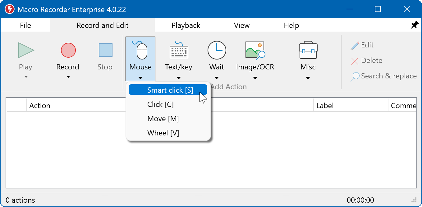 Macro Recorder - Mouse actions